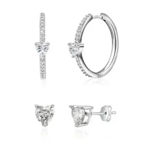 DONATELLO GIAN Heart Earrings Set - Silver