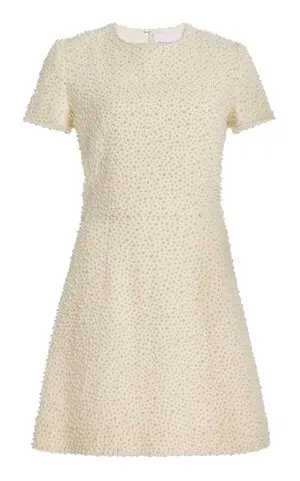 Carolina Herrera Embellished Wool Mini Dress - Ivory