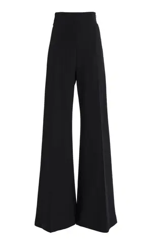 Carolina Herrera Bi-stretch Wool Tailoring Wide-leg Pants - Black