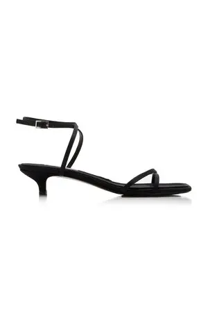 TOTEME Satin Crossover Sandals - Black