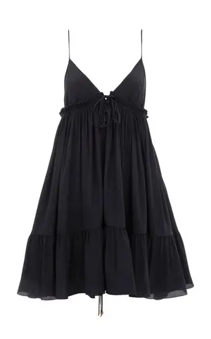 Chloé Organic Silk Crepe De Chine Mini Dress - Black
