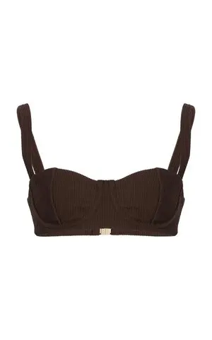 ZULU & ZEPHYR Textured Balconette Bikini Top - Brown