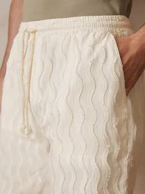 REISS Fringed Wave Pattern Shorts