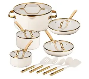GOTHAM STEEL Modern Collection 15-piece Ceramic Cookware Set - One-color