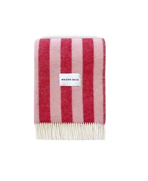 MAISON DEUX Candy Wrap Blanket, 51 L X 78 W - Pink/cherry