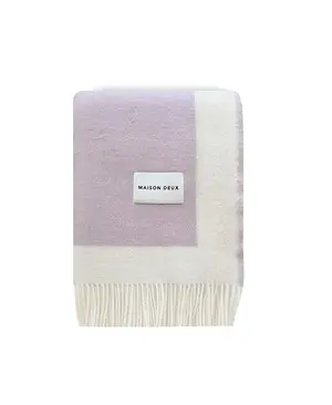MAISON DEUX Color Block No. 1 Blanket, 51 L X 78 W - Lilac