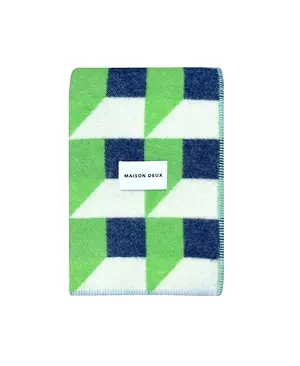 MAISON DEUX Cubic's Blanket, 51 L X 78 W - Green