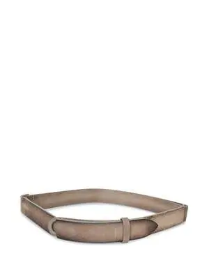 ORTIGNI Suede Nobuckle Belt - Beige