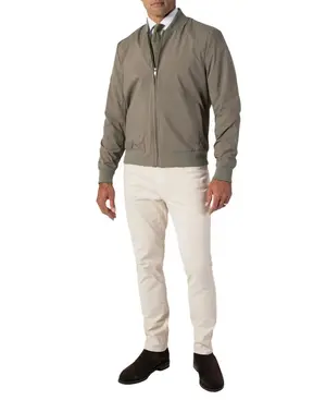 Robert Talbott Jackson Baseball Jacket - Taupe