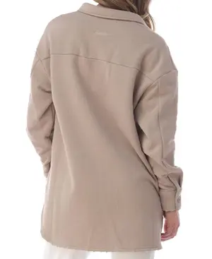Heaven Button-down Shirt Jacket - Khaki