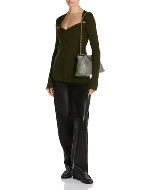Bottega Veneta Intrecciato Leather Shoulder Bag - Basalt/muse Brass