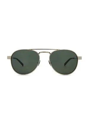 Saint Laurent Aviator Sunglasses In Metallic - Silver