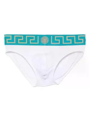 Versace Greca Border Briefs - White