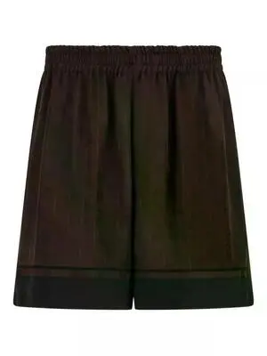 FERRAGAMO Monogram Bermuda Shorts - Brown