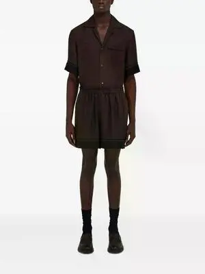 FERRAGAMO Monogram Bermuda Shorts - Brown