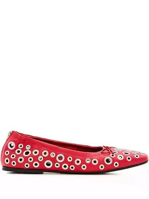GOLDEN GOOSE Eyelet Vents Ballerina Flats - Red