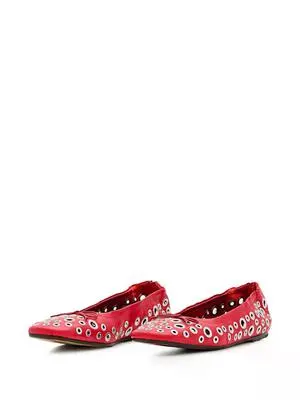 GOLDEN GOOSE Eyelet Vents Ballerina Flats - Red