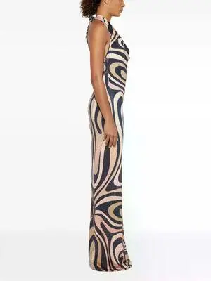 Emilio Pucci Marmo-print Halterneck Dress