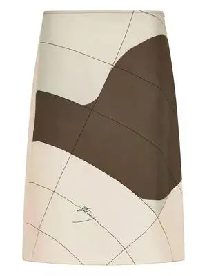 FERRAGAMO Printed Silk Midi Skirt
