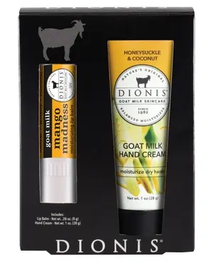 DIONIS GOAT MILK SKINCARE Goat Milk Honeysuckle Mango Lip Balm And Hand Cream Set - No Color