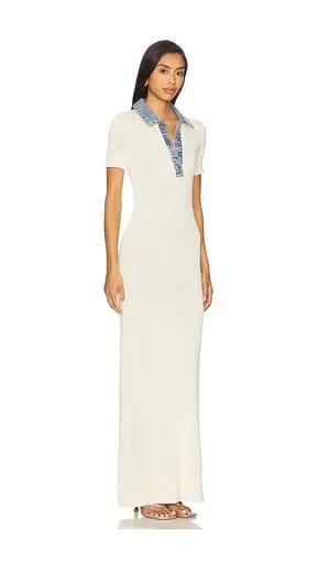 SEROYA Reye Maxi Dress - Eggshell & Coastline