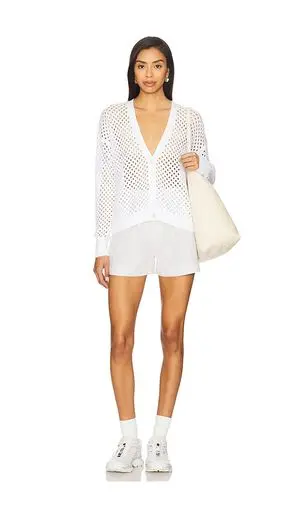 Autumn Cashmere Solid Mesh Cardigan