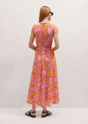 ME+EM Shadow Paradise Print Ruched Maxi Dress