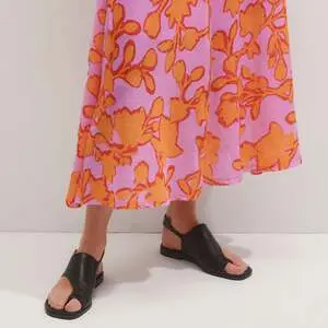 ME+EM Shadow Paradise Print Ruched Maxi Dress