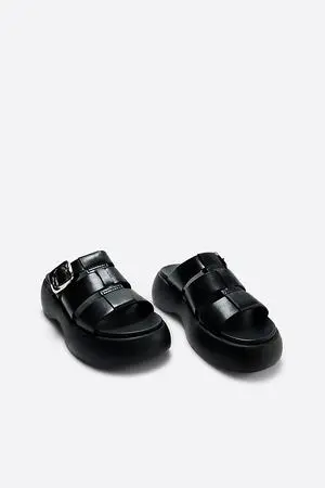 Intentionally Blank Nell Platform Slide Sandals - Black