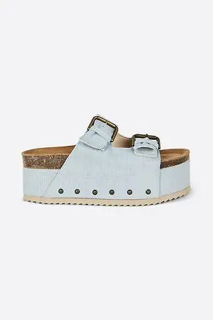 Intentionally Blank Cooper-2 Platform Slide Sandals - Light Blue