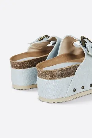 Intentionally Blank Cooper-2 Platform Slide Sandals - Light Blue