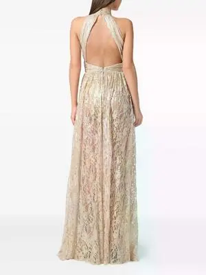 Philipp Plein Lace Piercing Maxi Dress