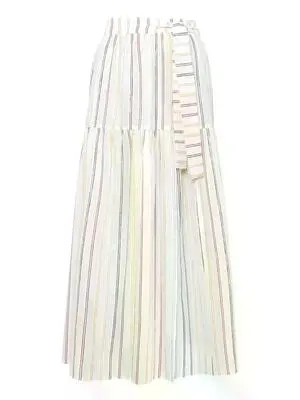 Women's Striped Wrap Maxi Skirts