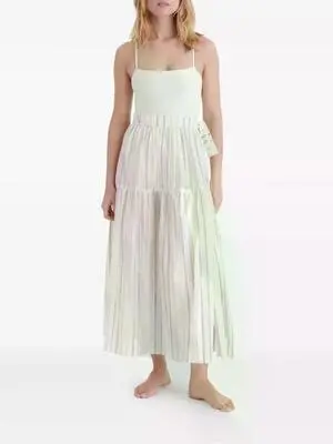 ERES Brillante Striped Tiered Maxi Skirt - White