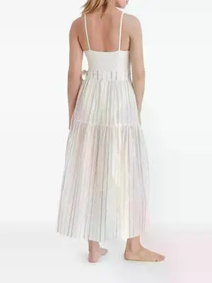 ERES Brillante Striped Tiered Maxi Skirt - White
