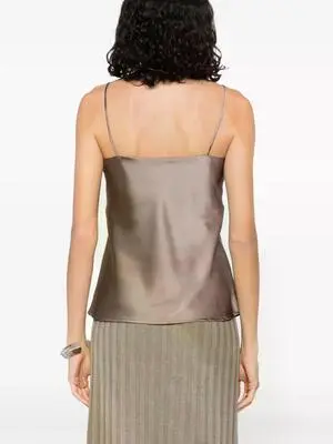 Herno Satin Tank Top - Brown