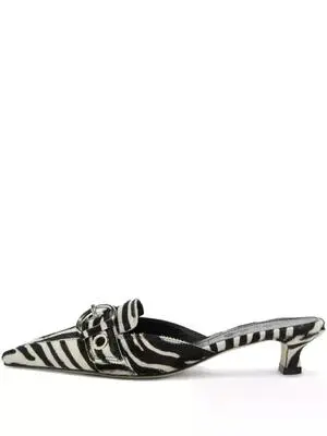 AeydĒ 35mm Danielle Zebra-print Mules - Black
