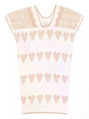 PIPPA HOLT Heart-pattern Mini Dress - Neutrals