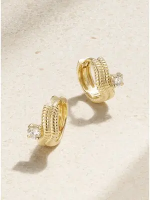 STONE AND STRAND Freddie 14-karat Diamond Hoop Earrings - Gold