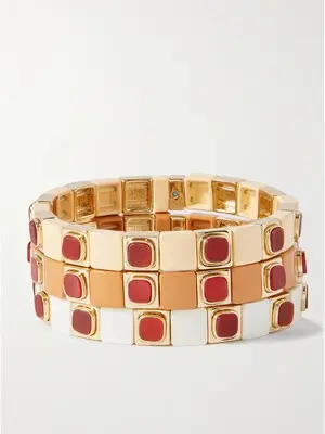 ROXANNE ASSOULIN The Neutral Standouts Set-of-three Bracelets - Gold