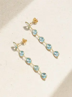 Jia Jia Chakra Gold Topaz Earrings - Blue