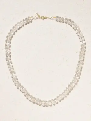 Jia Jia Gold And Quartz Disc Necklace - White