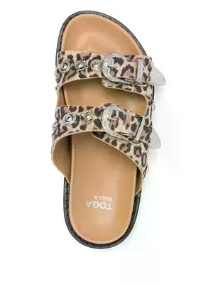 Toga Leopard-print Flat Sandals