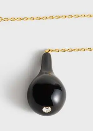 TOTEME Large Onyx Drop Y Necklace - Black