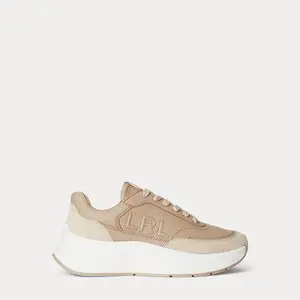 Ralph Lauren Franky Leather & Suede Sneaker - Sand Dune
