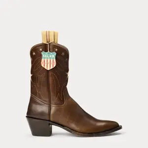 Ralph Lauren Holly Plainview Star-inlay Leather Boots