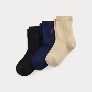 Ralph Lauren Ribbed Crew Sock 3-Pack Assorted