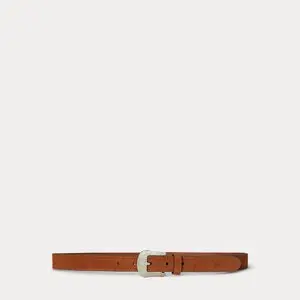 Ralph Lauren Tooled-Buckle Leather Belt Lauren Tan