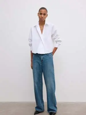 HOUSE OF DAGMAR Cropped Cotton Shirt - White
