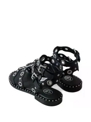 Ash Double-buckle Flat Sandals